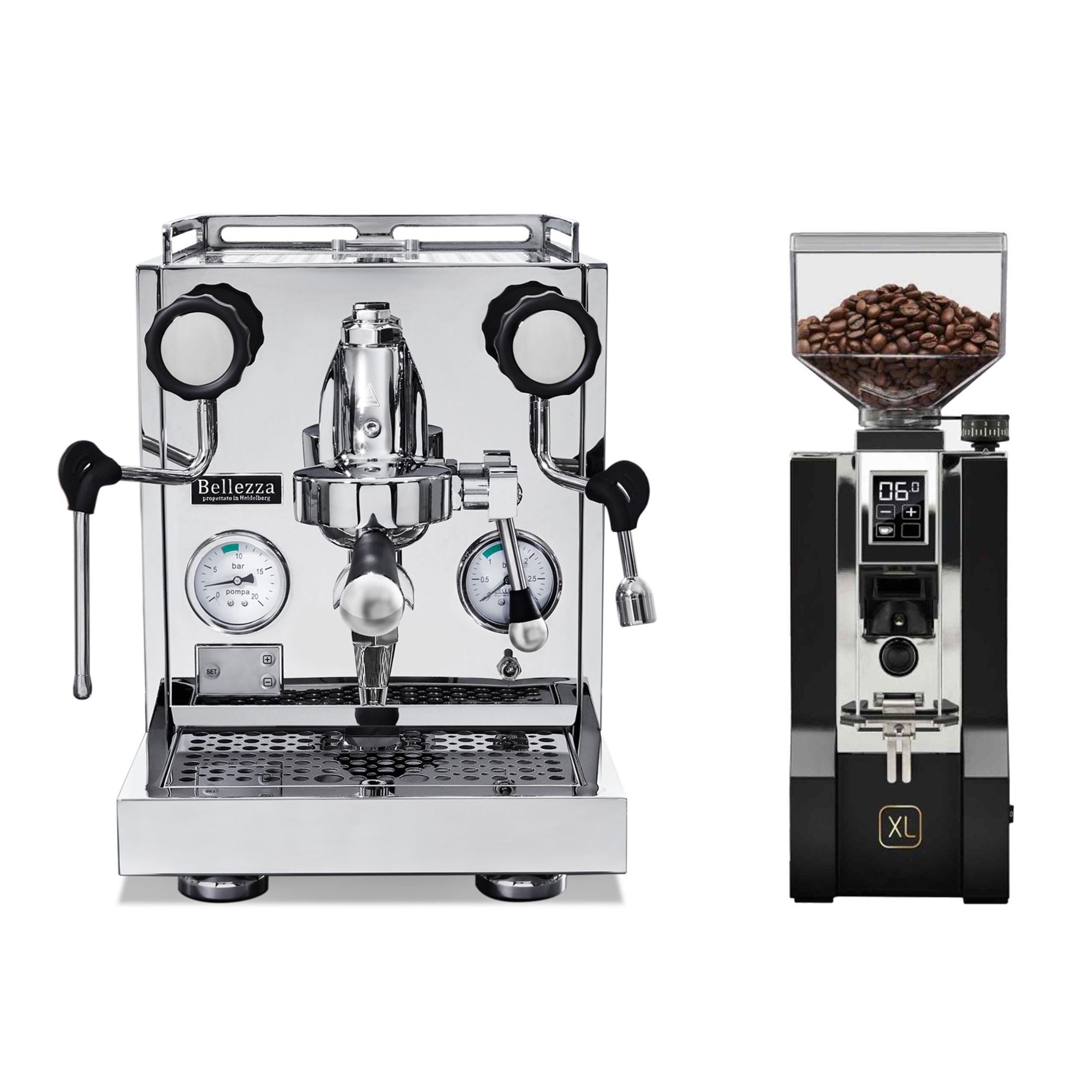 Bellezza Inizio V + Eureka Oro Mignon XL Coffee Grinder Bundle