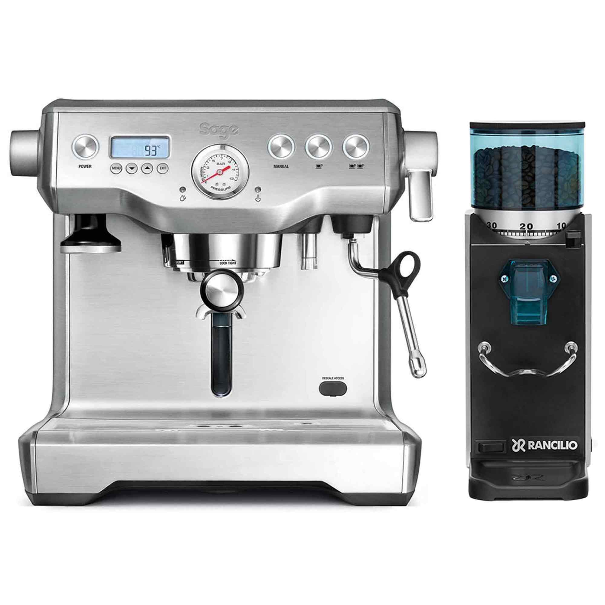 Sage Dual Boiler + Rancilio Rocky SD Package | Clumsy Goat Coffee